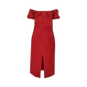Miu Miu Off-the-shoulder Poplin Knee-length Dress