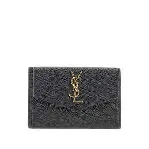 Saint Laurent Uptown' Grain De Poudre Leather Card Case - Black