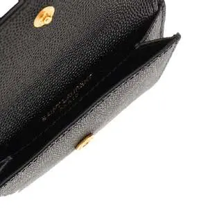 Saint Laurent Uptown' Grain De Poudre Leather Card Case