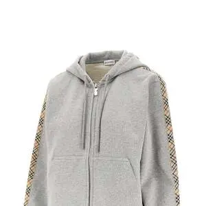 Burberry Full-zip Hoodie With Check Detail