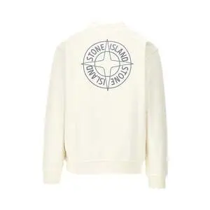 Stone Island Outline Compass Print Cotton French Terry Sweatshirt