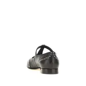 Church's Nappa Leather Mary Jane Flat Shoes With Brogue Detailing