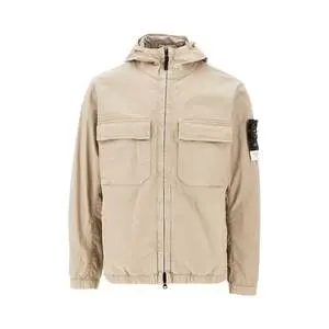 Stone Island Garment-dyed Stretch Cotton Twill Blouson Jacket - Beige