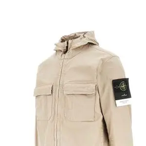 Stone Island Garment-dyed Stretch Cotton Twill Blouson Jacket - Beige