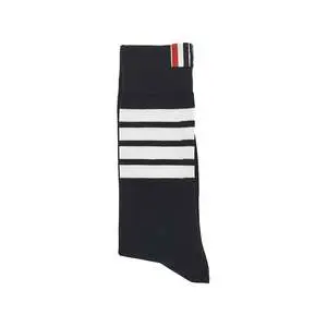 Thom Browne Mid-calf Cotton Socks With 4 Bar Inlay