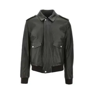 Prada Nappa Leather Bomber Jacket - Black