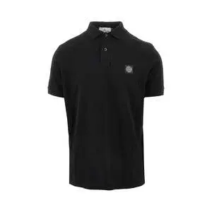 Stone Island Tretch Piquet Polo Hirt - Black