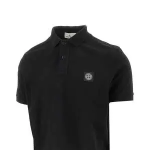 Stone Island Tretch Piquet Polo Hirt - Black
