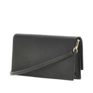 Prada Saffiano Leather Clutch With Enameled Triangle Logo