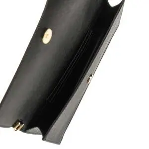 Prada Saffiano Leather Clutch With Enameled Triangle Logo