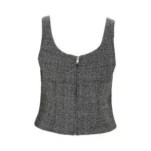 Gucci Sleeveless Wool Grisaille Top