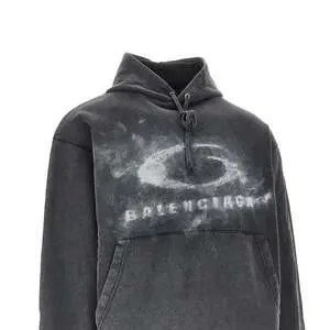Balenciaga Washed Crayon Loop Print Hoodie