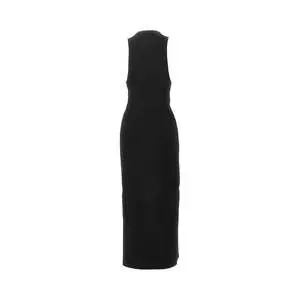 Attico Sleeveless Jersey Midi Wrap Dress With Logo Detail