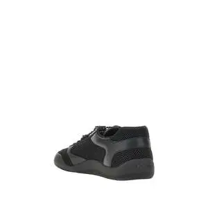 Prada Mesh And Leather Sneakers With Drawstring Closure - Black