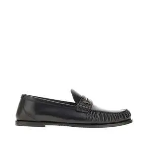 Saint Laurent Moc Toe Loafers With Cassandre Logo