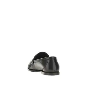 Saint Laurent Moc Toe Loafers With Cassandre Logo
