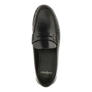 Saint Laurent Moc Toe Loafers With Cassandre Logo