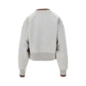 Gucci V-neck Sweatshirt With Web Trim