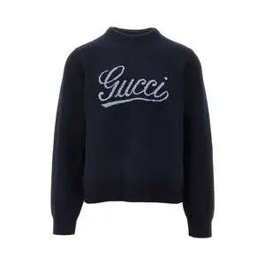 Gucci Wool Sweater With Logo Inlay