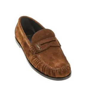 Saint Laurent Suede Loafers With Cassandre Logo