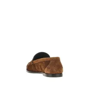 Saint Laurent Suede Loafers With Cassandre Logo