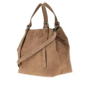 AUTENTICA 504 Suede Leather Small 'galatea' Bag