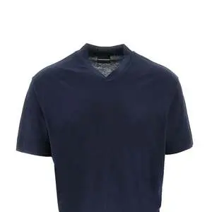 Emporio Armani Cotton And Silk-blend Short-sleeved T-shirt
