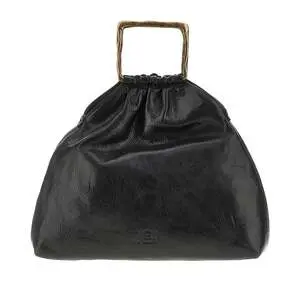 AUTENTICA 504 Delia' Grained Leather Pouch With Hammered Handles