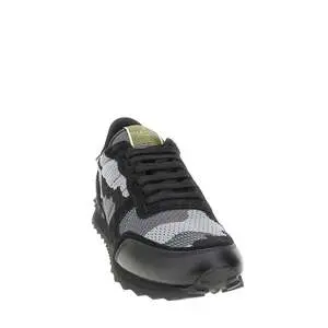 Valentino Garavani Rockrunner Camouflage Technical Knit Sneakers - Black