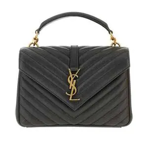 Saint Laurent Quilted Leather 'college' Bag - Black