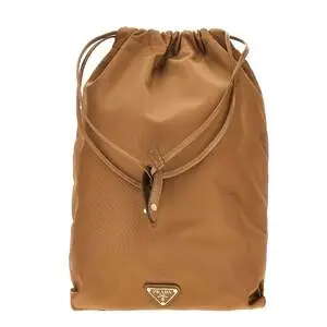 Prada Re-nylon Pouch With Saffiano Leather - Brown