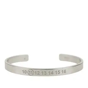 MAISON MARGIELA Engraved Logo Cuff Bracelet - Silver