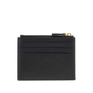 Valentino Garavani Vlogo Signature' Leather Cardholder - Black
