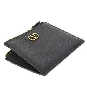 Valentino Garavani Vlogo Signature' Leather Cardholder - Black