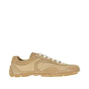 Prada PRADA Monte Carlo Re-Edition 2005 Suede And Re-Nylon Sneakers Beige
