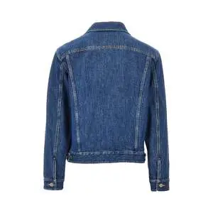 Valentino Garavani Denim Jacket With V Gold Detail - Blue