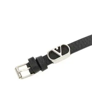 Valentino Garavani Vlogo Signature Leather Bracelet - Black