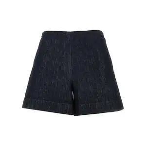 Emporio Armani Wide Leg Denim Shorts - Blue