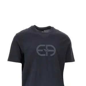 Emporio Armani Logo Print Lyocell-blend T-hirt