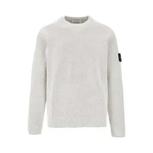 Stone Island Ribbed Bouclé Knit Crewneck Sweater - Grey