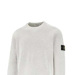 Stone Island Ribbed Bouclé Knit Crewneck Sweater - Grey