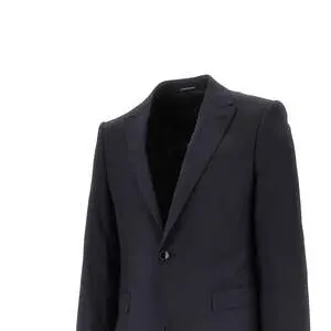 Emporio Armani Jacquard Wool And Silk David Line Suit - Blue