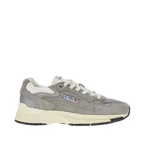 AUTRY Hyperway Suede Leather And Mesh Lace-up Sneakers - Grey