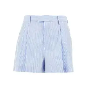 ARMARIUM Camilio Poplin Shorts With Double Pleat And Striped Motif