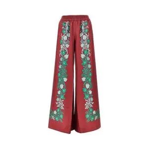 La DoubleJ Printed Silk Twill Palazzo Pants