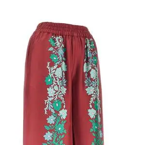 La DoubleJ Printed Silk Twill Palazzo Pants