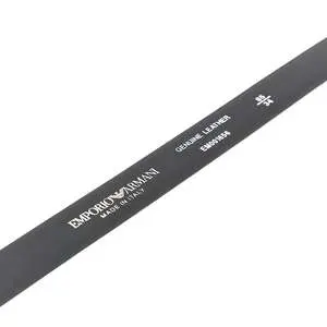 Emporio Armani Slim Leather Belt With Ruthenium Buckle
