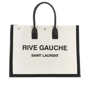 Saint Laurent Canvas Large Rive Gauche Tote Bag - Beige