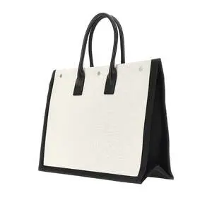 Saint Laurent Canvas Large Rive Gauche Tote Bag - Beige