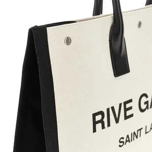 Saint Laurent Canvas Large Rive Gauche Tote Bag - Beige